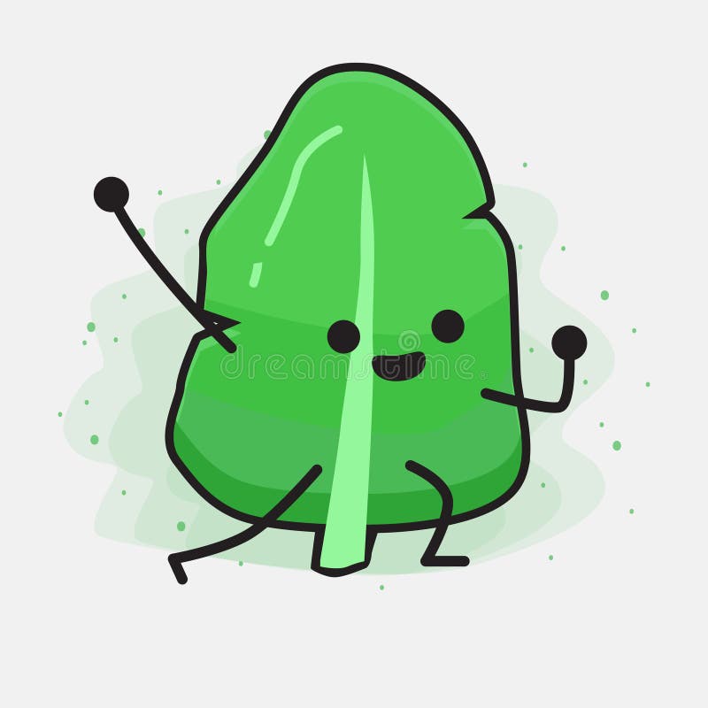 Cute Leaf Vector Character stock vector. Illustration of forest - 202361167