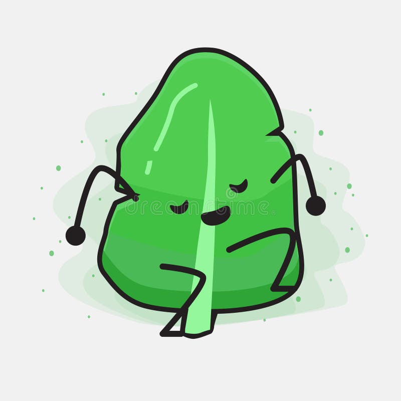 Cute Leaf Vector Character stock vector. Illustration of botany - 202361209