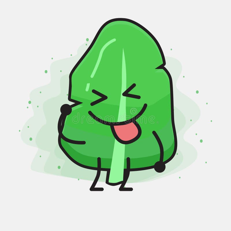 Cute Leaf Vector Character stock vector. Illustration of natural ...