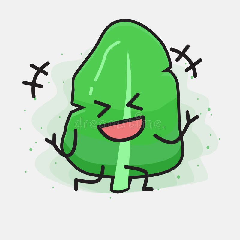 Cute Leaf Vector Character stock vector. Illustration of character ...