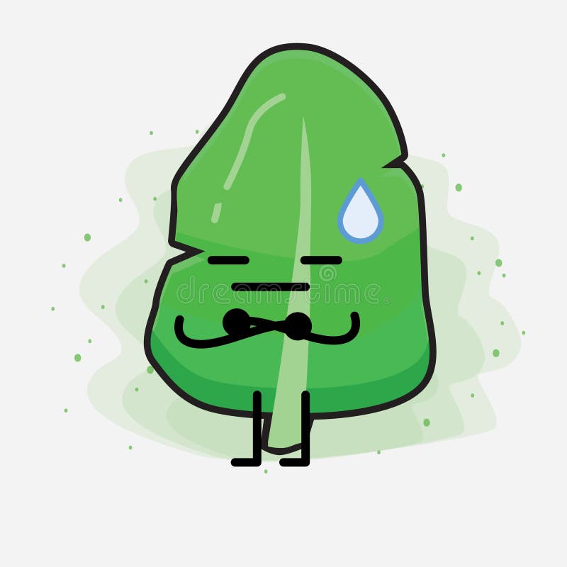 Cute Leaf Vector Character stock vector. Illustration of fantasy ...