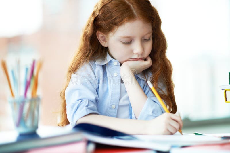 Cute learner stock image. Image of homework, elementary - 34217591