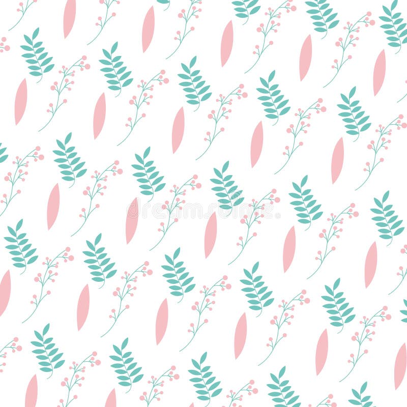 Cute Leaves Pattern. Vector Design Stock Vector - Illustration of ...