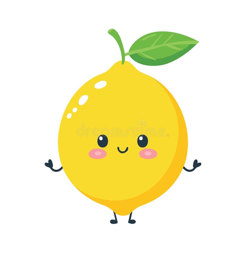 A Cute Lemon Fruit Illustration Stock Vector - Illustration of juicy ...