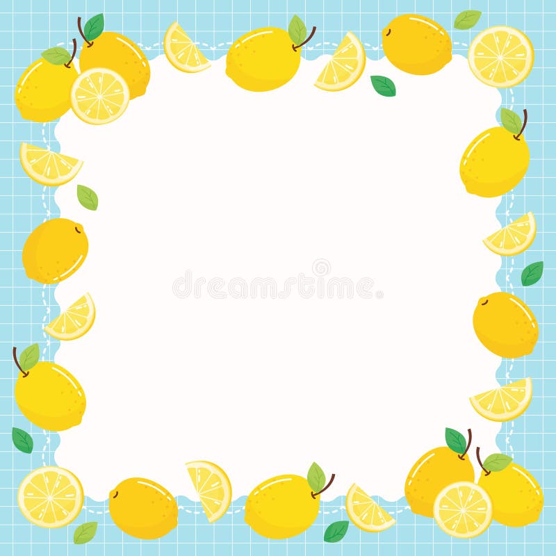 Cute Lemon Fruit Party Frame 1 Stock Vector - Illustration of season ...