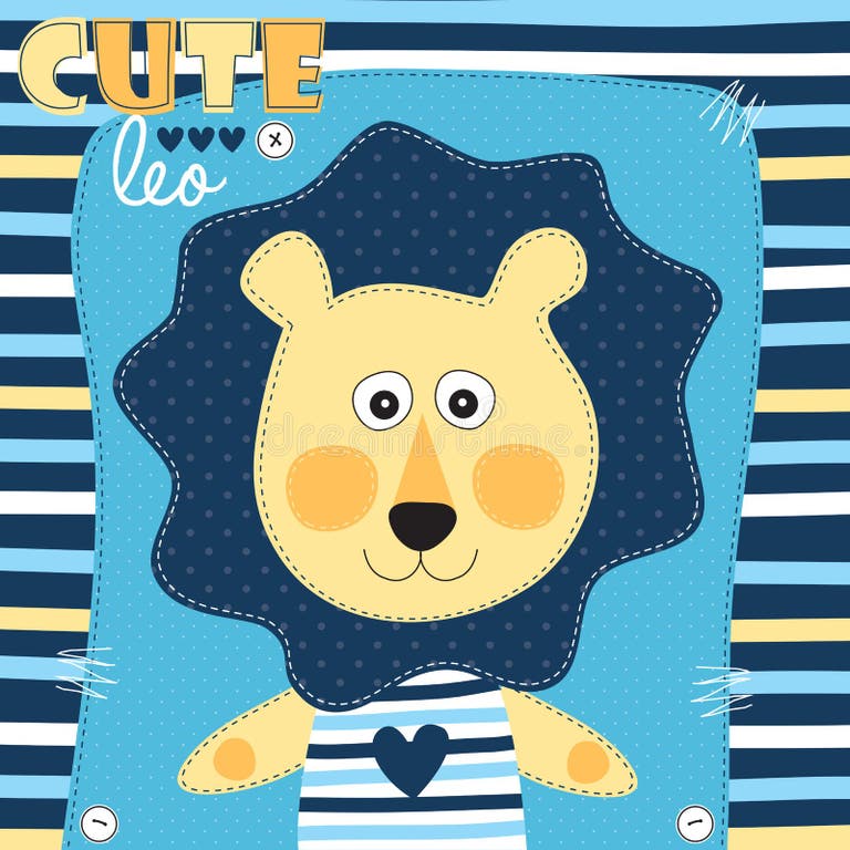 Cute Leo Vector Illustration Stock Vector - Illustration of design ...