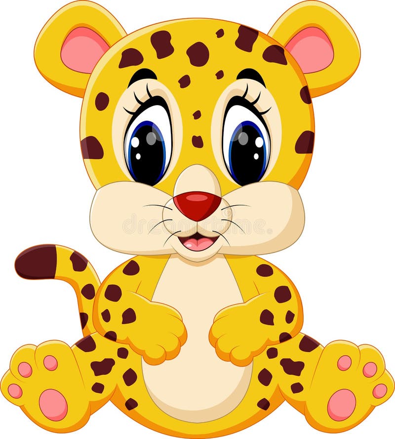 Cute leopard cartoon stock vector. Illustration of laugh - 77260501