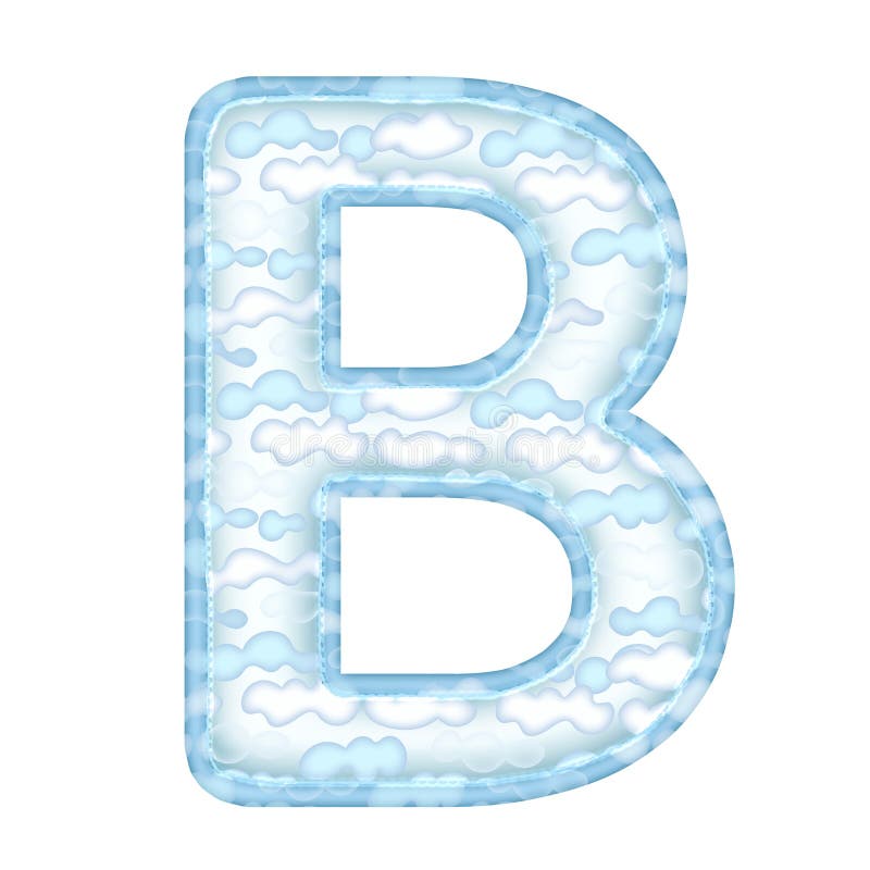 Cute Letter B in Cloud Pattern Patchwork Stock Illustration ...