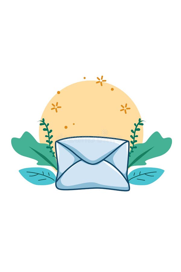 Cute Letter with Leave Icon Design Cartoon Illustration Stock Vector ...