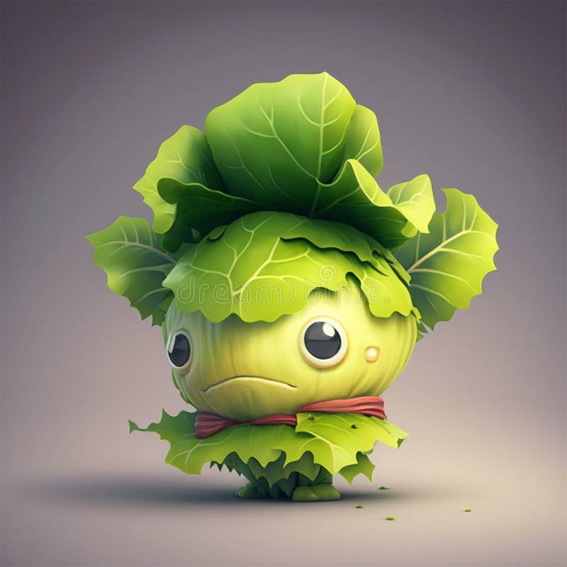 Cute Lettuce Character stock image. Image of healthy - 268313535