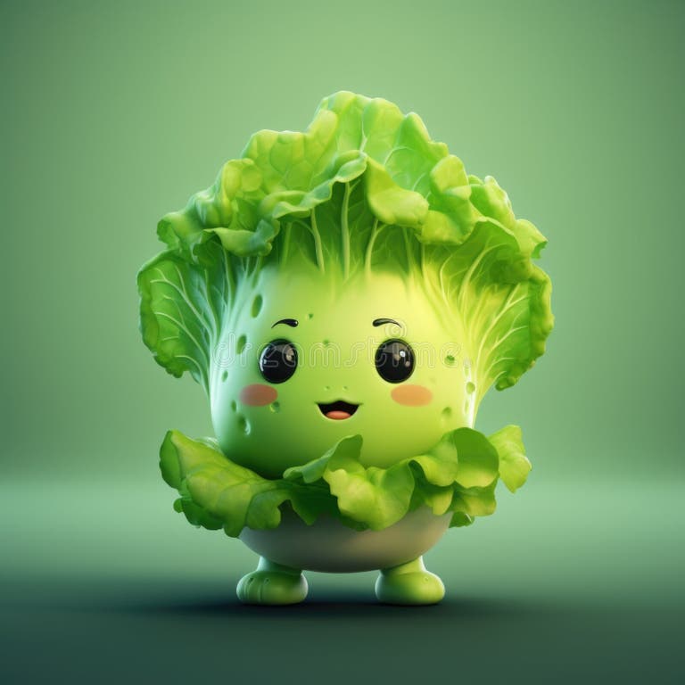 Cute Lettuce Character, Cute Art Stock Illustration - Illustration of ...