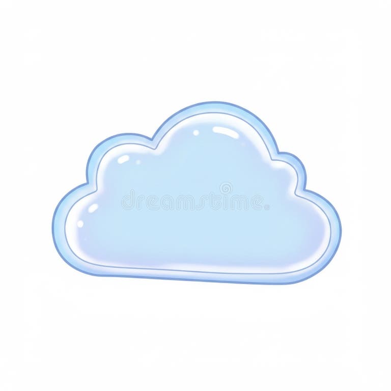Cute Light Blue Cartoon Cloud Illustration Stock Illustration ...