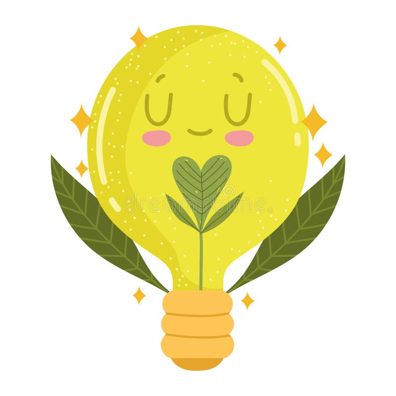 Cute bulb cartoon stock vector. Illustration of smile - 219360917