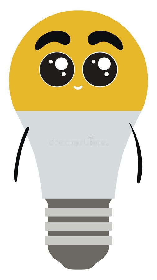 Cute Light Bulb, Illustration, Vector Stock Vector - Illustration of ...