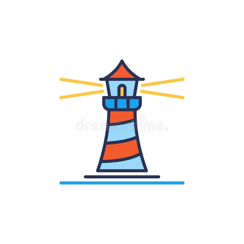 Lighthouse Icon Colored Logo Stock Illustrations – 129 Lighthouse Icon ...