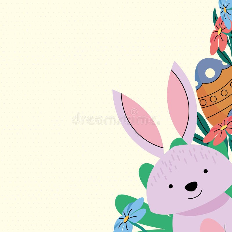 Cute lilac rabbit stock vector. Illustration of woodland - 271150840