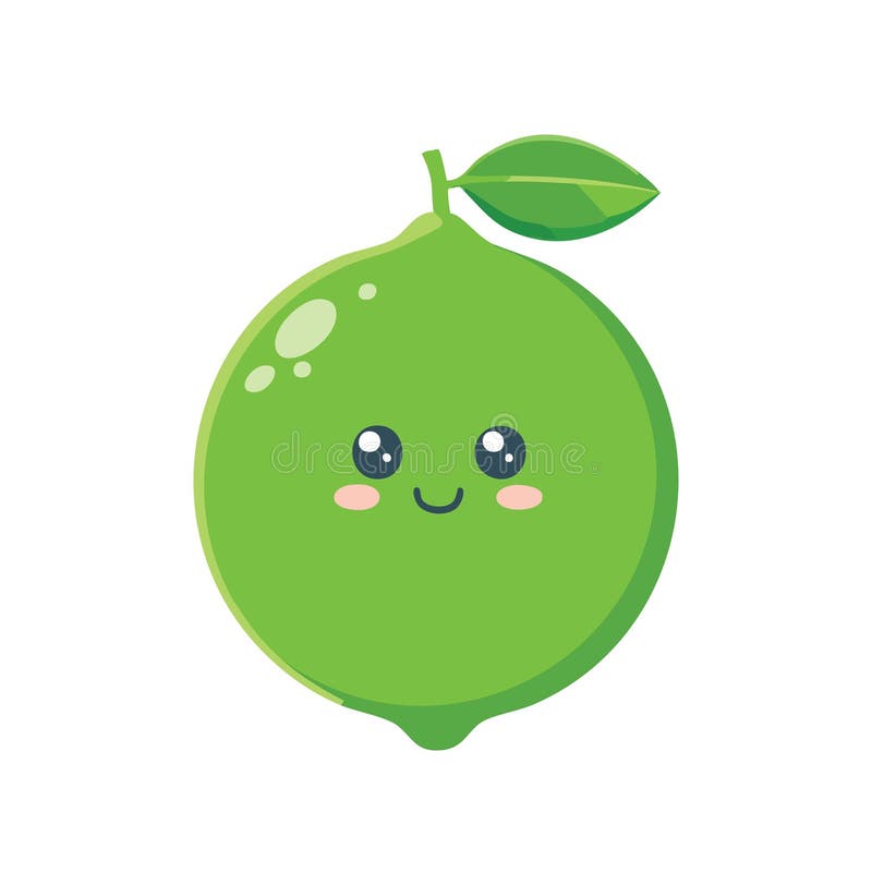 A Cute Lime Fruit Illustration Stock Vector - Illustration of fresh ...