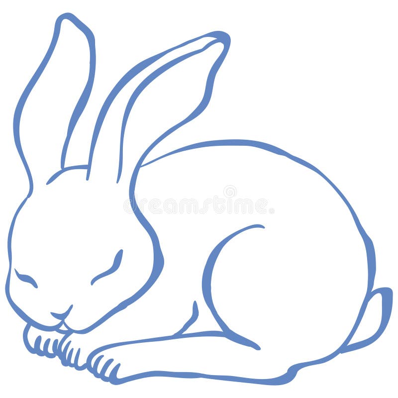 Cute Line Art Bunny. stock abbildung. Illustration von nett - 366375668