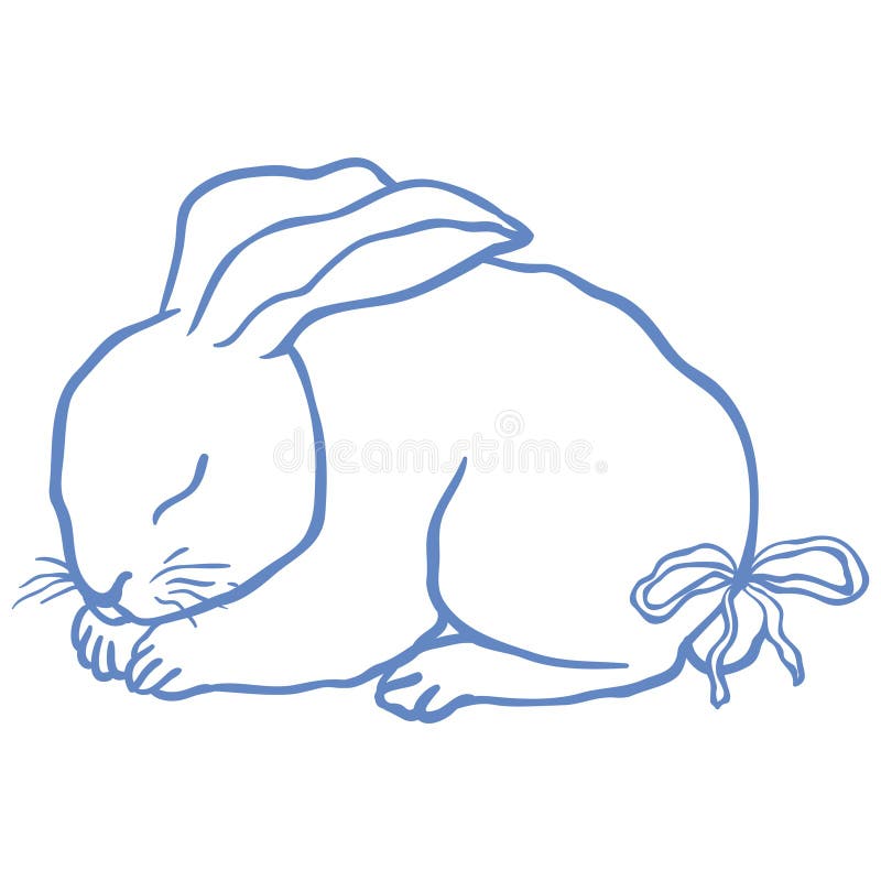 Cute Line Art Bunny. stock abbildung. Illustration von hasen - 366375826