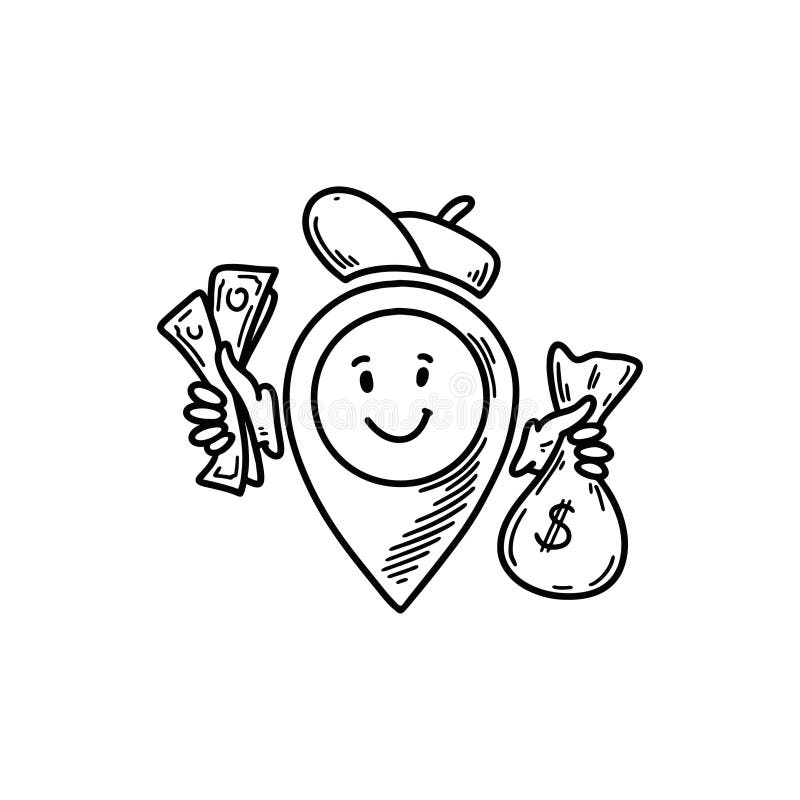 Cute Line Doodle Bank Location Pin Emoji. Freehand Sketch Pinpoint. Map ... Cute Line Doodle Bank Location Pin Emoji. Freehand Sketch Pinpoint. Map ...
