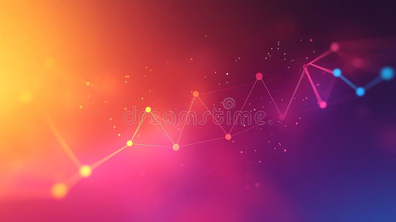 Cute Line Graph on a Whimsical Gradient Background Stock Illustration ...