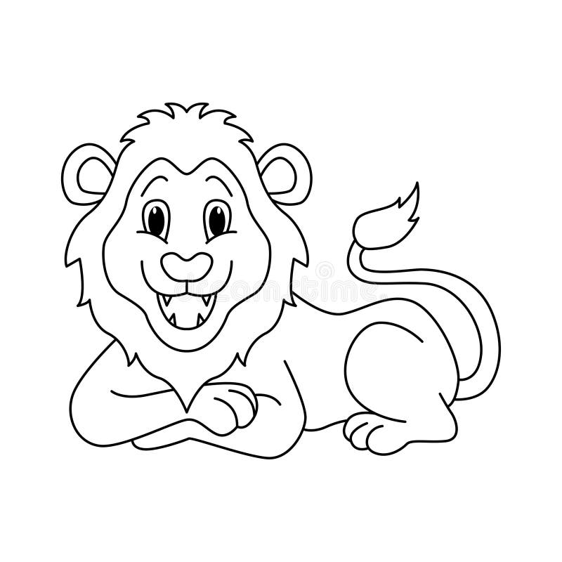 Cute Lion Cartoon Illustration Vector Stock Illustration - Illustration ...