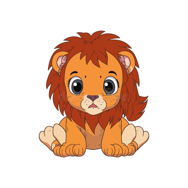 Cute Lion Cartoon Vector Design Stock Illustration - Illustration of ...
