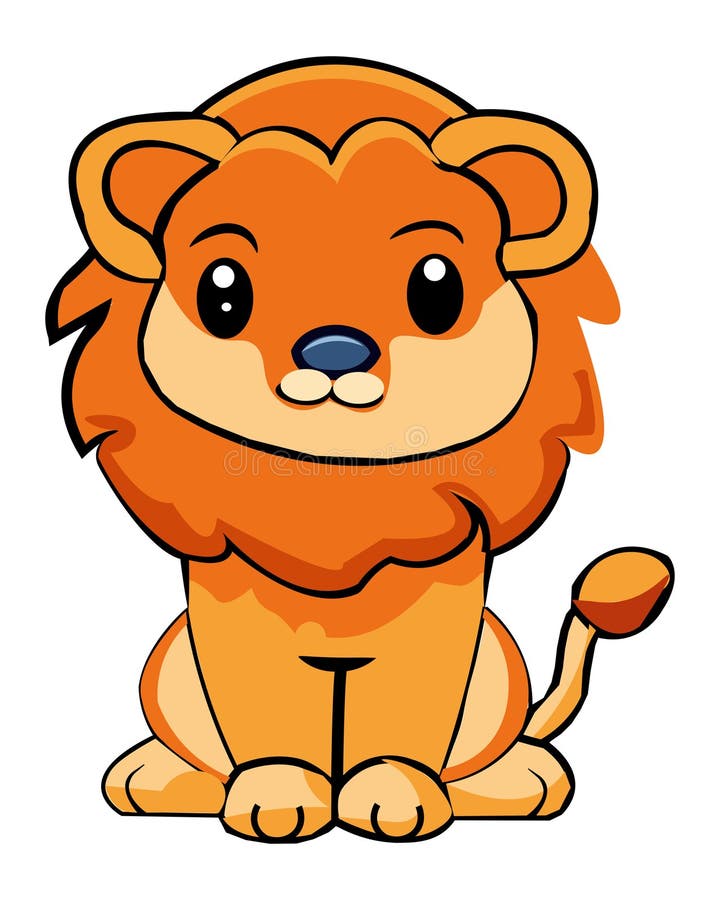 Cute-lion-sitting-cartoon-vector-icon -illustration Stock Vector ...