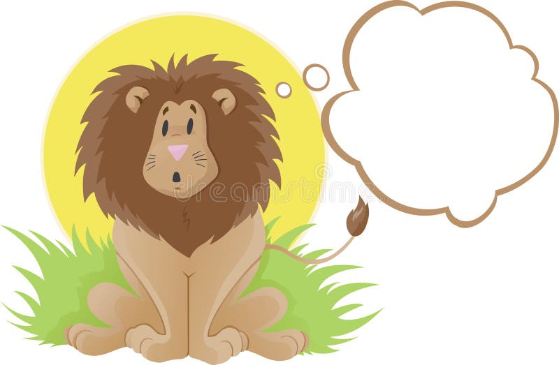 Cute lion thinker stock vector. Illustration of mammal - 15146586