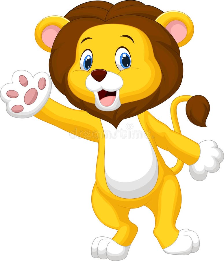 Cute Lion Cartoon Waving Stock Illustrations – 279 Cute Lion Cartoon ...