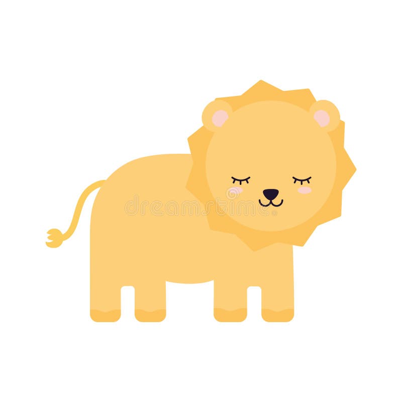 Cute lion cartoon stock vector. Illustration of icon - 84580862