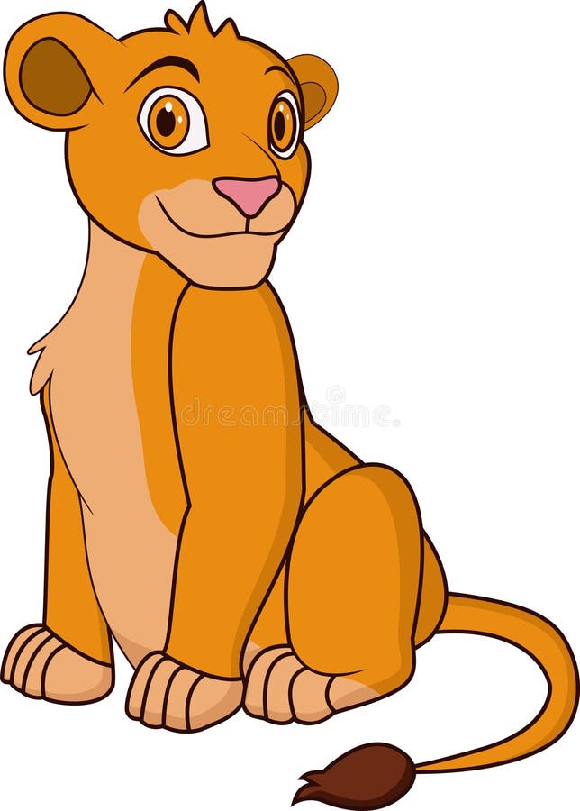 Cute lionness cartoon stock vector. Illustration of africa - 128921727