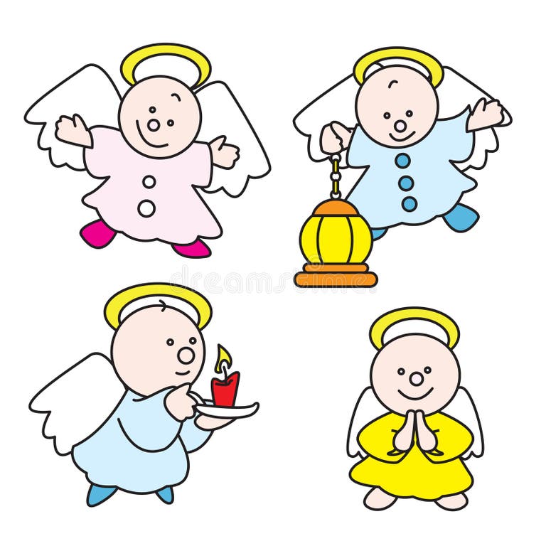 Cute Cartoon Little Angels Stock Illustrations – 867 Cute Cartoon ...