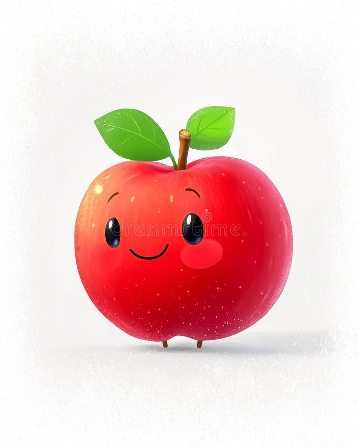 Cute Little Apple stock illustration. Illustration of simple - 349693554