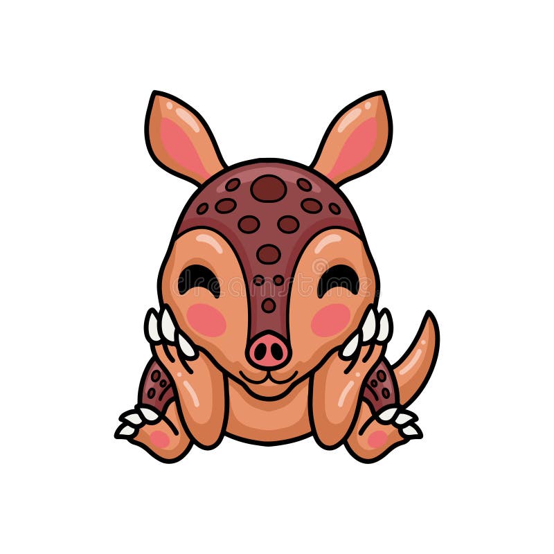 Cute Little Armadillo Cartoon Character Stock Vector - Illustration of ...