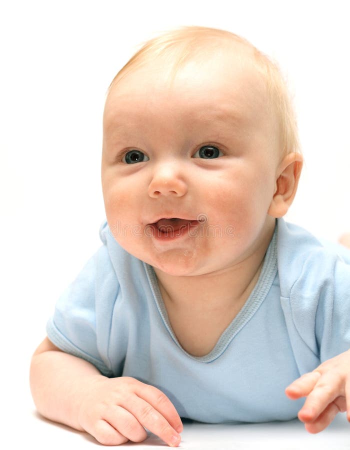 Cute little baby stock image. Image of interest, expression - 14688769