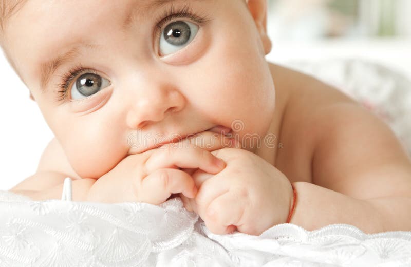 Sweet baby face smiling stock image. Image of beautiful - 16842911