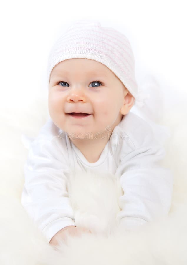 Cute little baby stock image. Image of little, pink, lying - 33210449