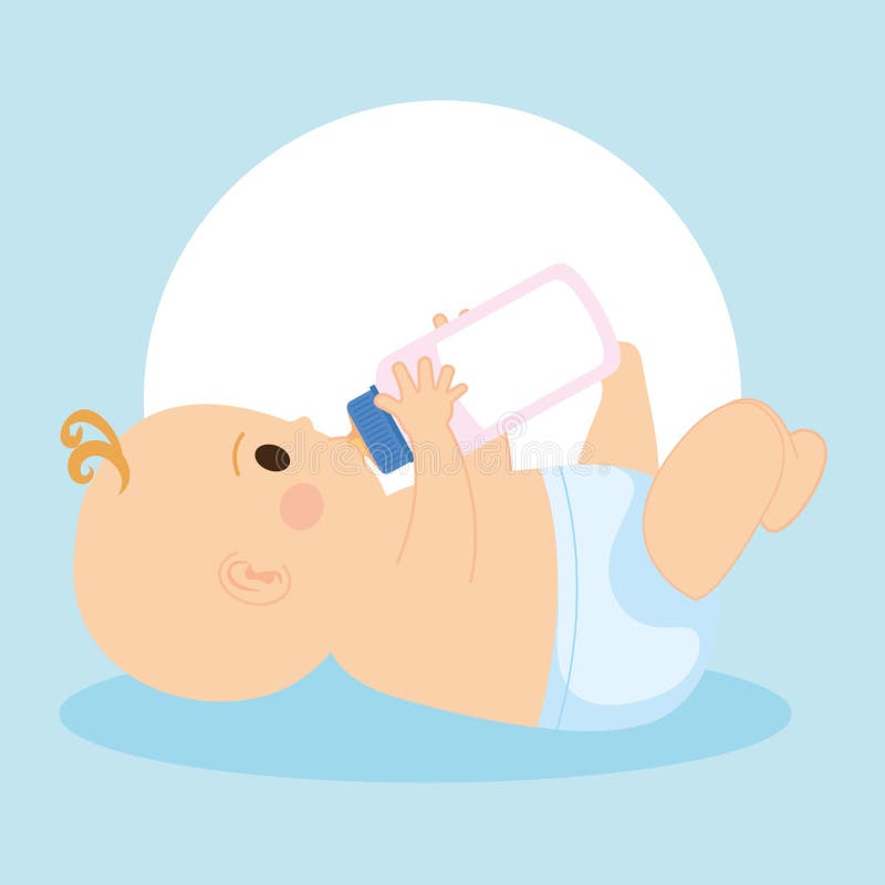 Cute little baby character stock vector. Illustration of sitting ...