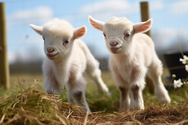 Cute Little Baby Goat in the Field Stock Image - Image of country ...