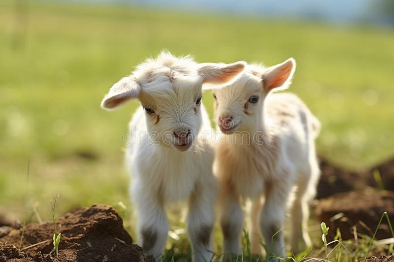 Cute Little Baby Goat in the Field Stock Photo - Image of pasture ...