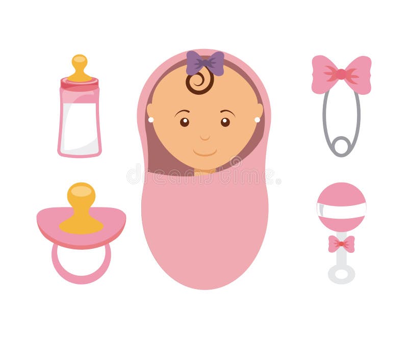 Cute little baby icon stock vector. Illustration of bottle - 91764189