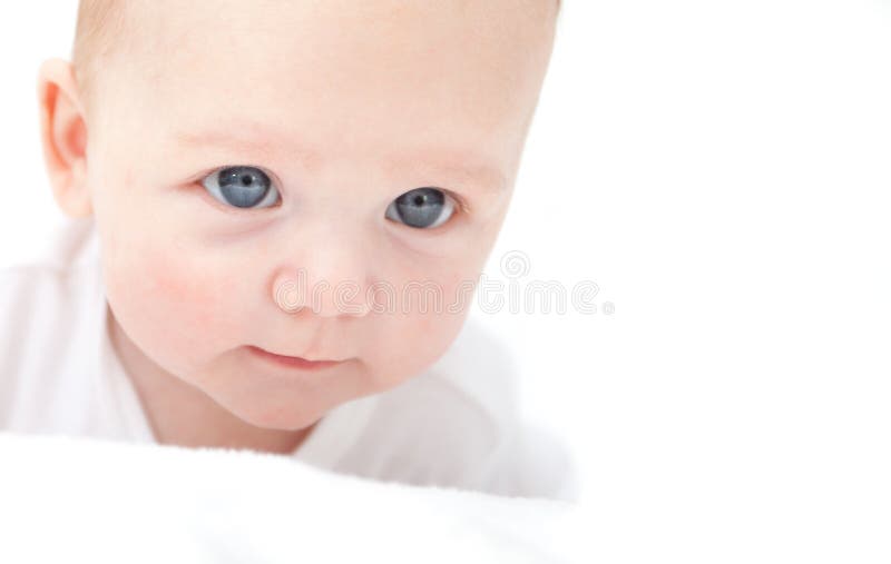 A Cute Little Baby is Looking into the Camera Stock Image - Image of ...