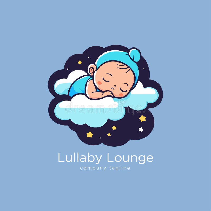Cute Little Baby Sleeping on a Cloud. Vector Illustration Stock Vector ...