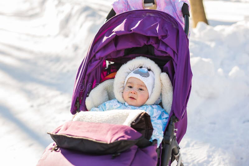 Cute Little Baby in a Stroller Outdoor Stock Image - Image of outdoors ...