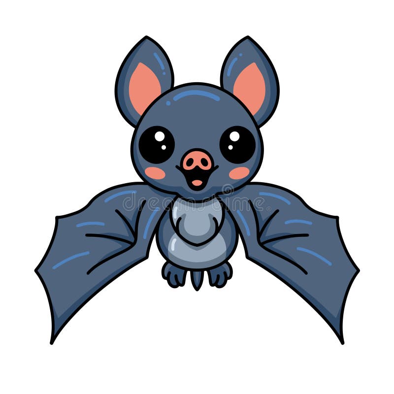Cute Little Bat Cartoon Flying Stock Vector - Illustration of nature ...