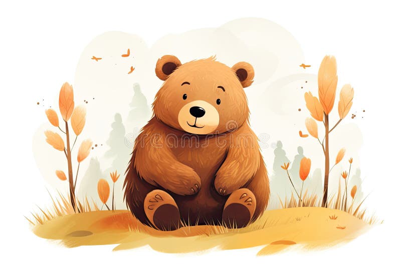 Cute Little Bear Childish Illustration AI Generated Stock Illustration ...