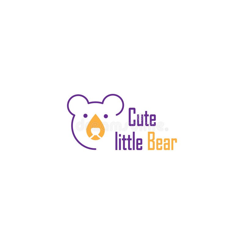 Cute Little Bear Logo Template Design Craft Stock Vector - Illustration ...
