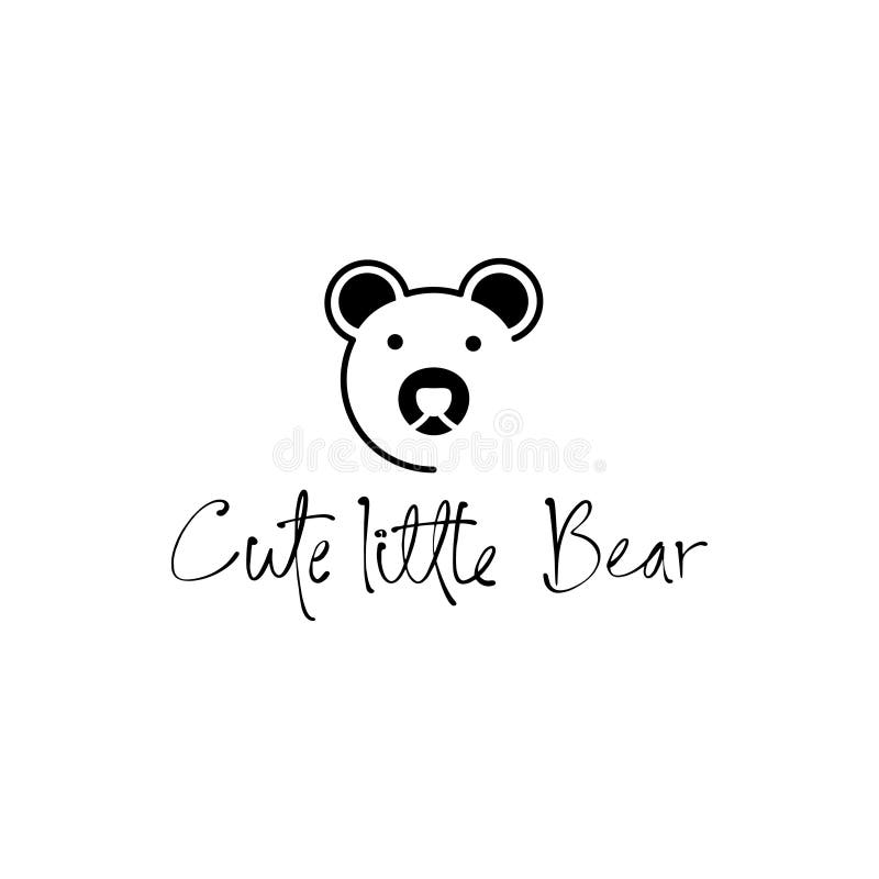 Cute Little Bear Logo Template Design Craft Stock Vector - Illustration ...