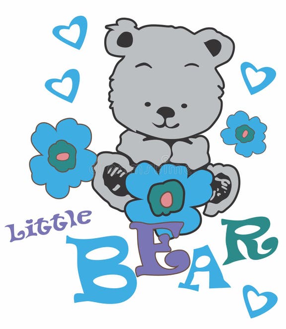 Cute Little Bear Print Vector Art Stock Vector - Illustration of vector ...
